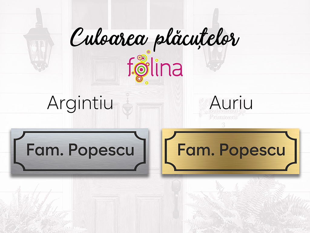 Plăcuță gravată personalizată pentru ușă cu numele dumneavoastră de ...