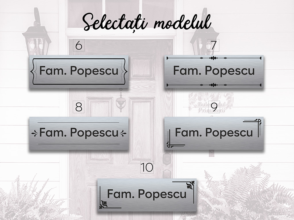 Plăcuță gravată personalizată pentru ușă cu numele dumneavoastră de ...