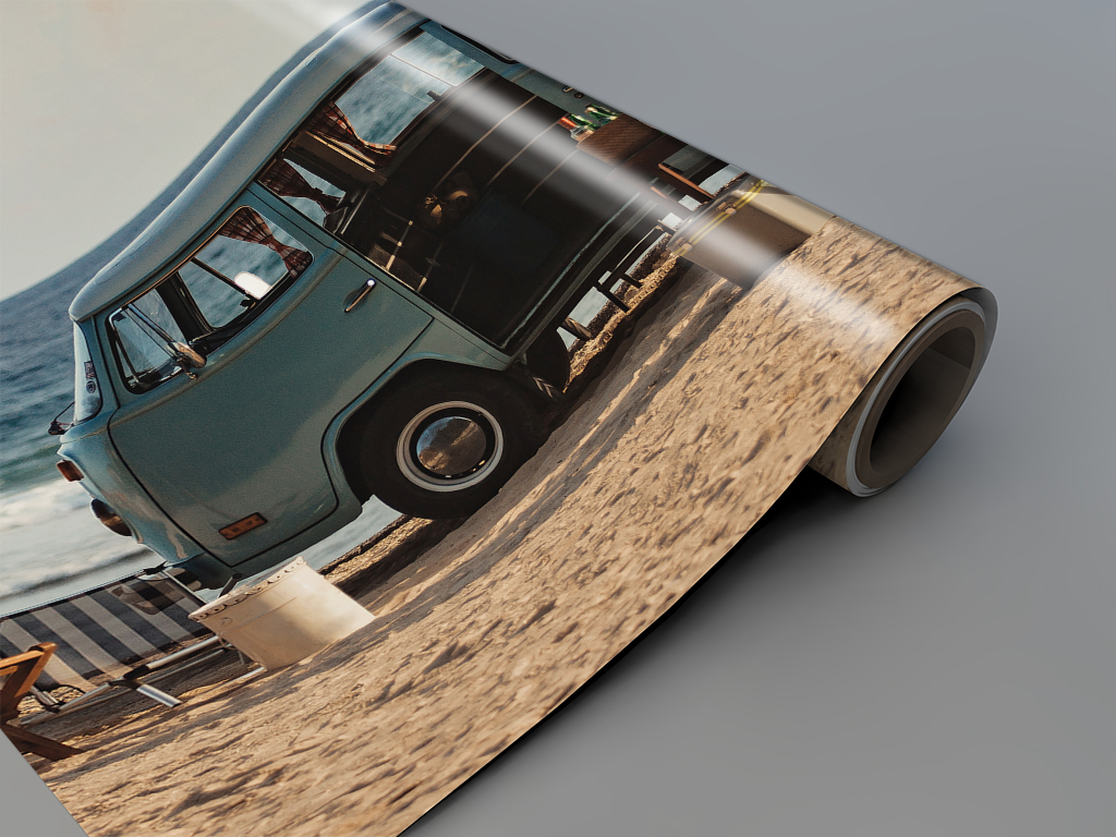 Autocolant blat masa Folina, autocolant cu model plaja vintage