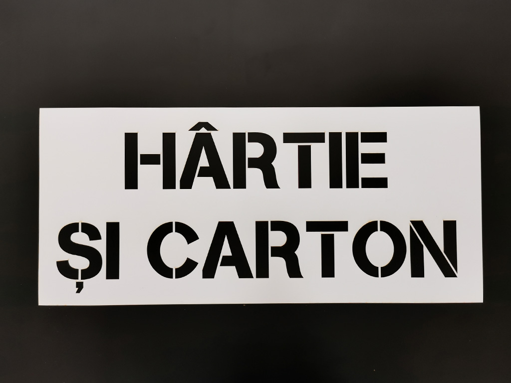Sablon reutilizabil cu mesajul Hartie si carton pentru colectarea ...