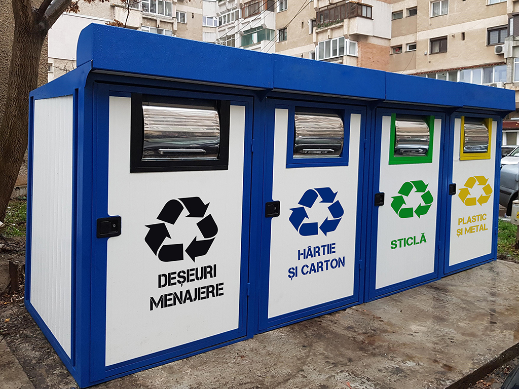 Sablon reutilizabil cu mesajul Hartie si carton pentru colectarea ...
