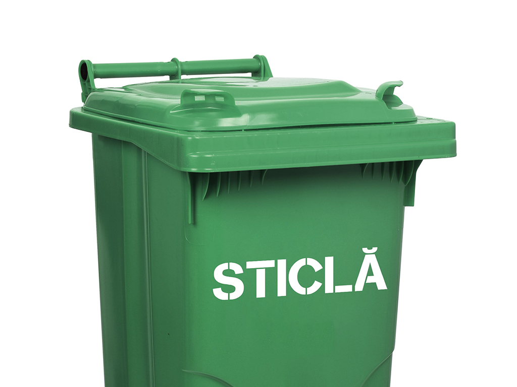 Sablon reutilizabil cu mesajul Sticla pentru colectarea selectiva a ...