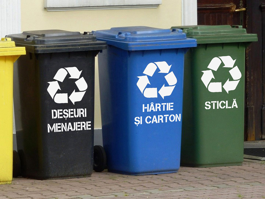 Sablon reutilizabil cu mesajul Sticla pentru colectarea selectiva a ...