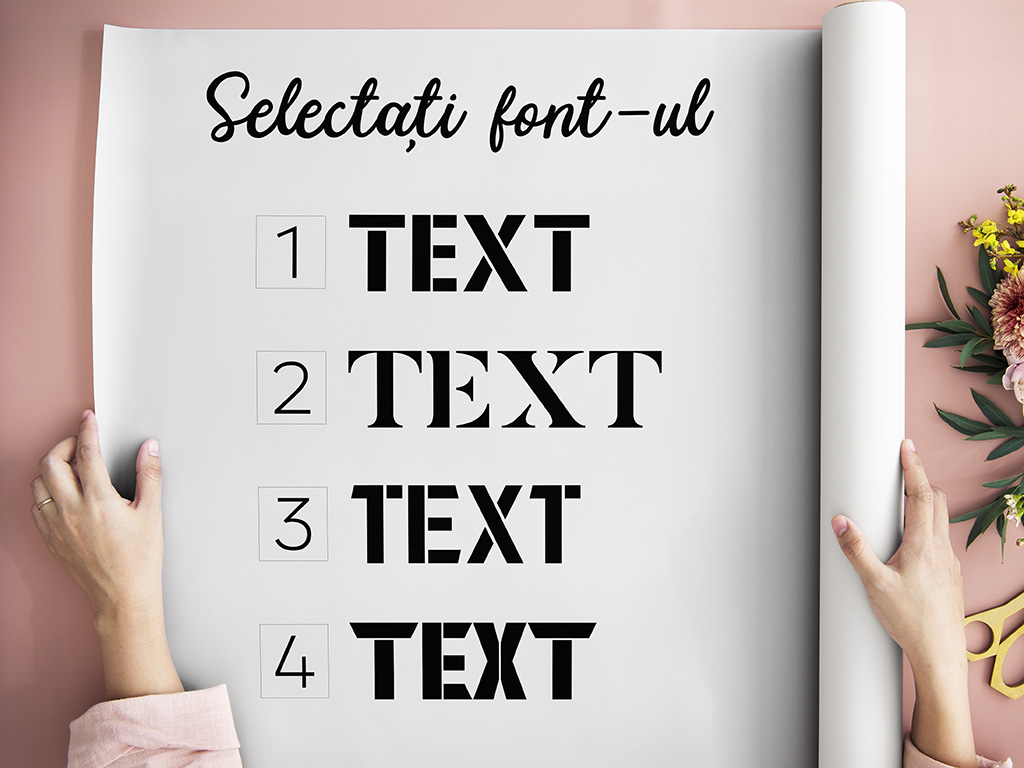 Sablon semnalizare personalizat la comanda cu textul tau si font la ...