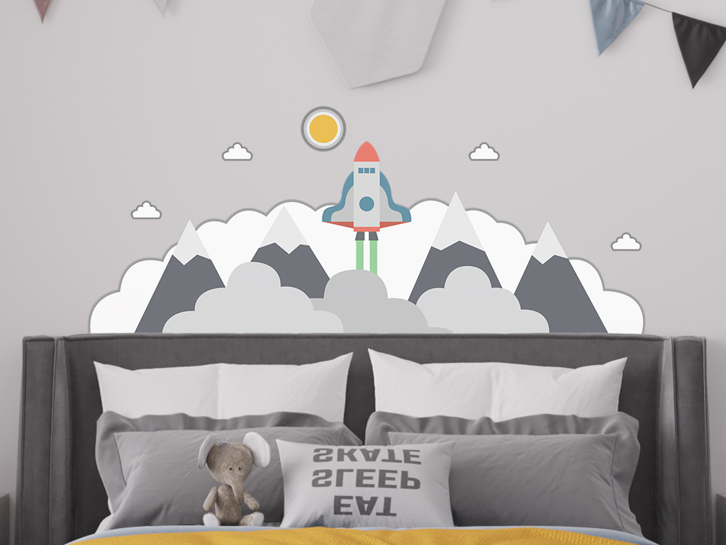 Sticker copii, model rachetă, Folina, multicolor, 145 x 60 cm, racletă ...