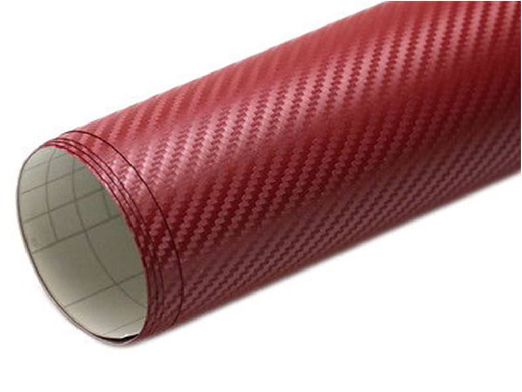 Autocolant carbon, cu textura 3D, de culoare vișinie, produs de Folina