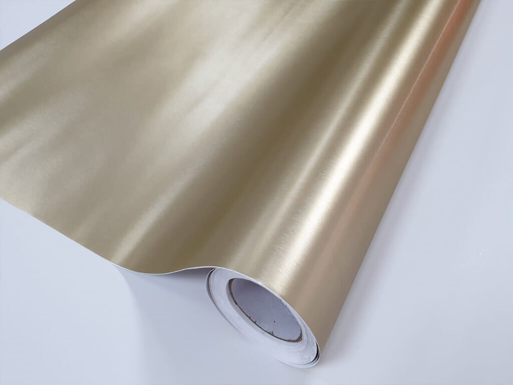 Autocolant cu efect metalic bej, Folina, Brushed Champagne, rolă de ...