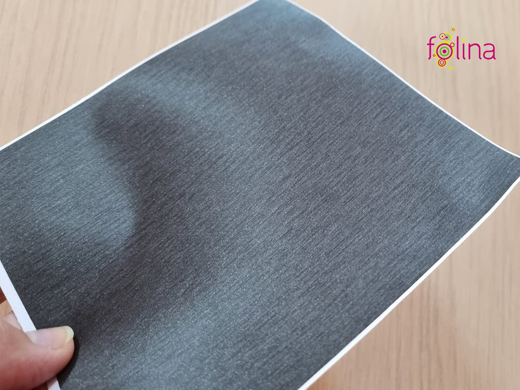 Autocolant cu efect metalic gri antracit brushed, autocolant decorativ