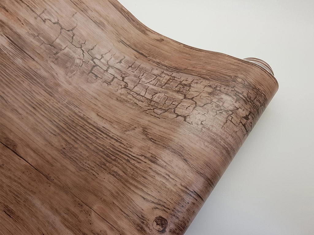 Autocolant mobilă lemn vintage Rustik cu un aspect de lemn învechit