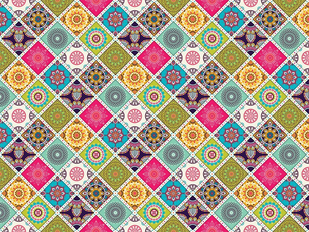 Autocolant mozaic colorat, Folina, autocolant model geometric, multicolor