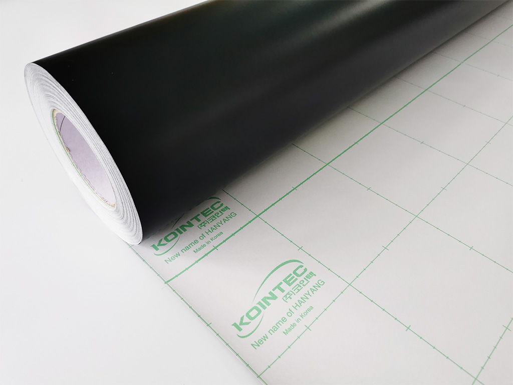 Autocolant negru mat, Kointec, 100 cm lăţime, racletă inclusă