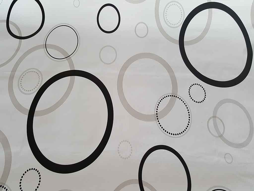 Autocolant de perete, decorativ, cu imprimeu cercuri, din PVC, Folina.