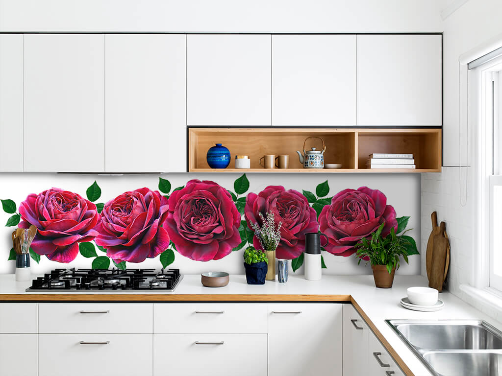 Autocolant perete Trandafiri, Folina, autocolant model floral rosu