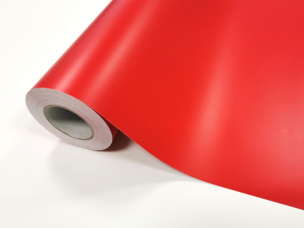 Autocolant roșu mat, Aslan 11464K, 122 cm lățime, racletă de aplicare ...