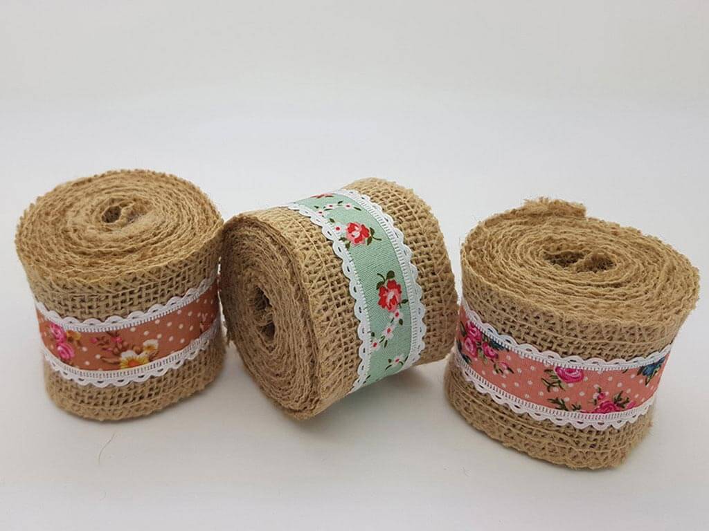 Bandă iută cu model floral