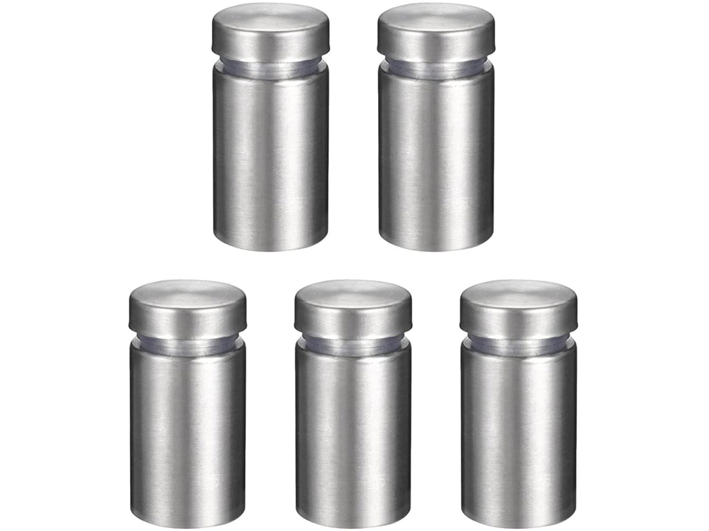 Distanţiere semnalistică, din inox argintiu, 16 x 30 mm