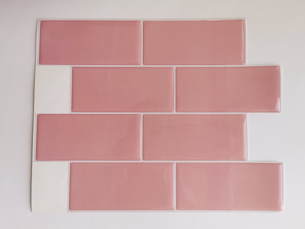 Faianţă autoadezivă 3D Smart Tiles, Folina, roz - set 10 plăci