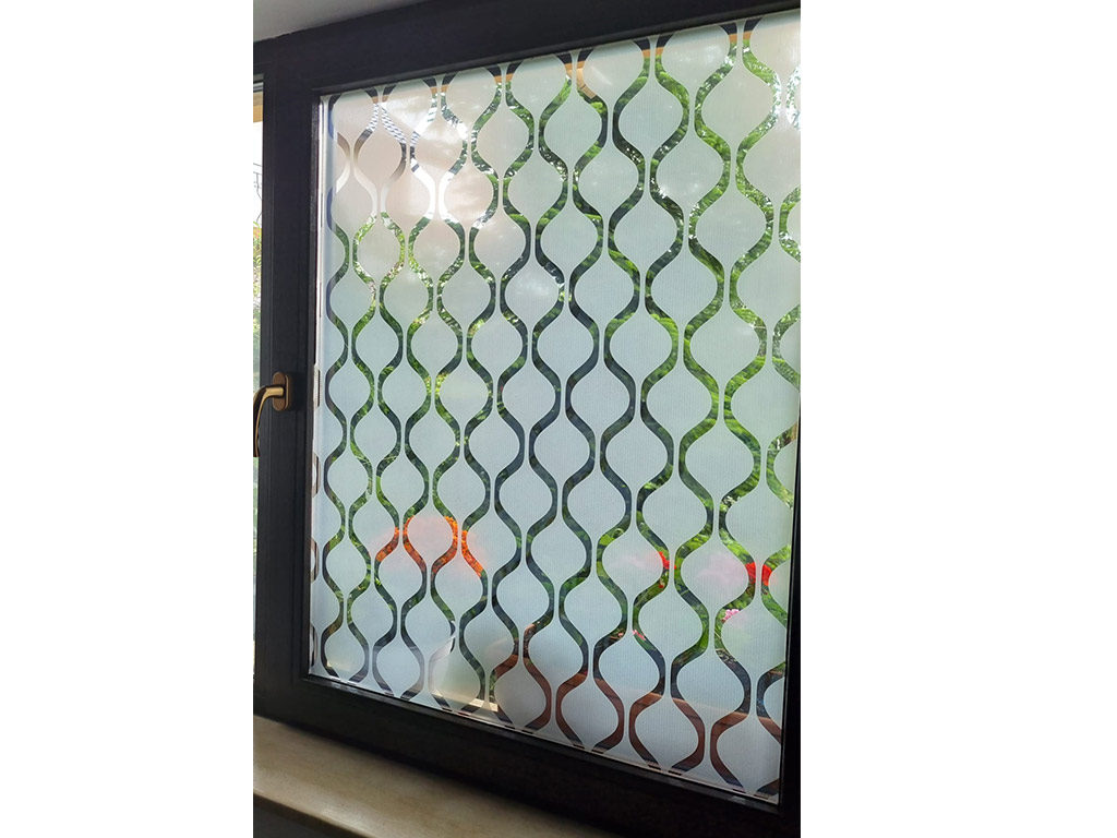 Folie geam sablat autoadezivă Alma, folie geam, Brand Folina.