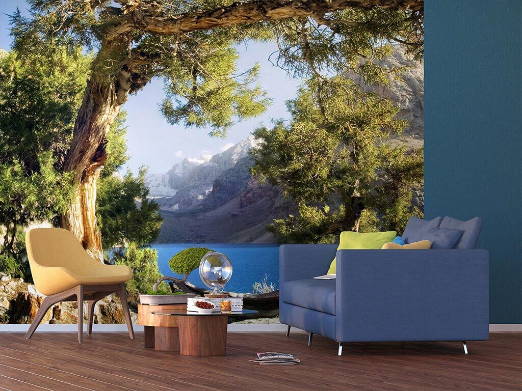 Fototapet peisaj cu lac de munte