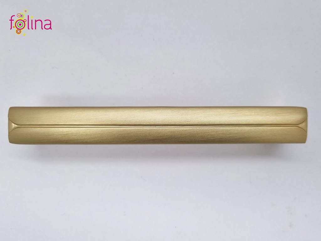 Mâner mobilă metalic, auriu mat, de 12.8 cm