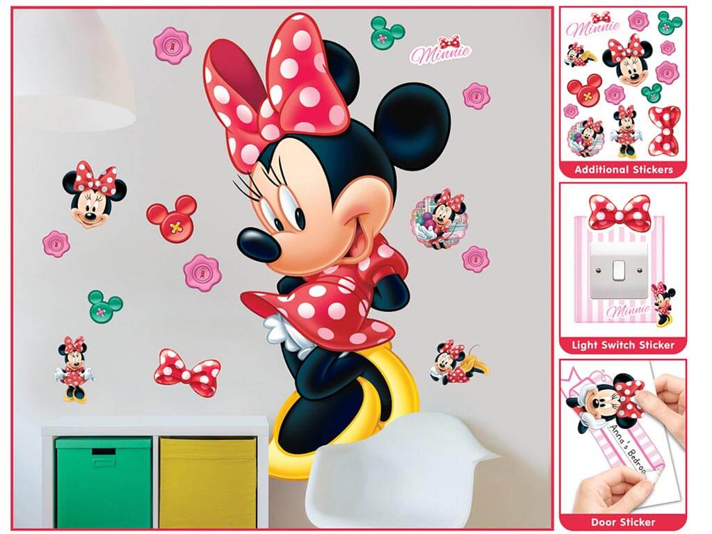 Mega Sticker Disney Minnie Mouse, Walltastic, 120 cm înălţime