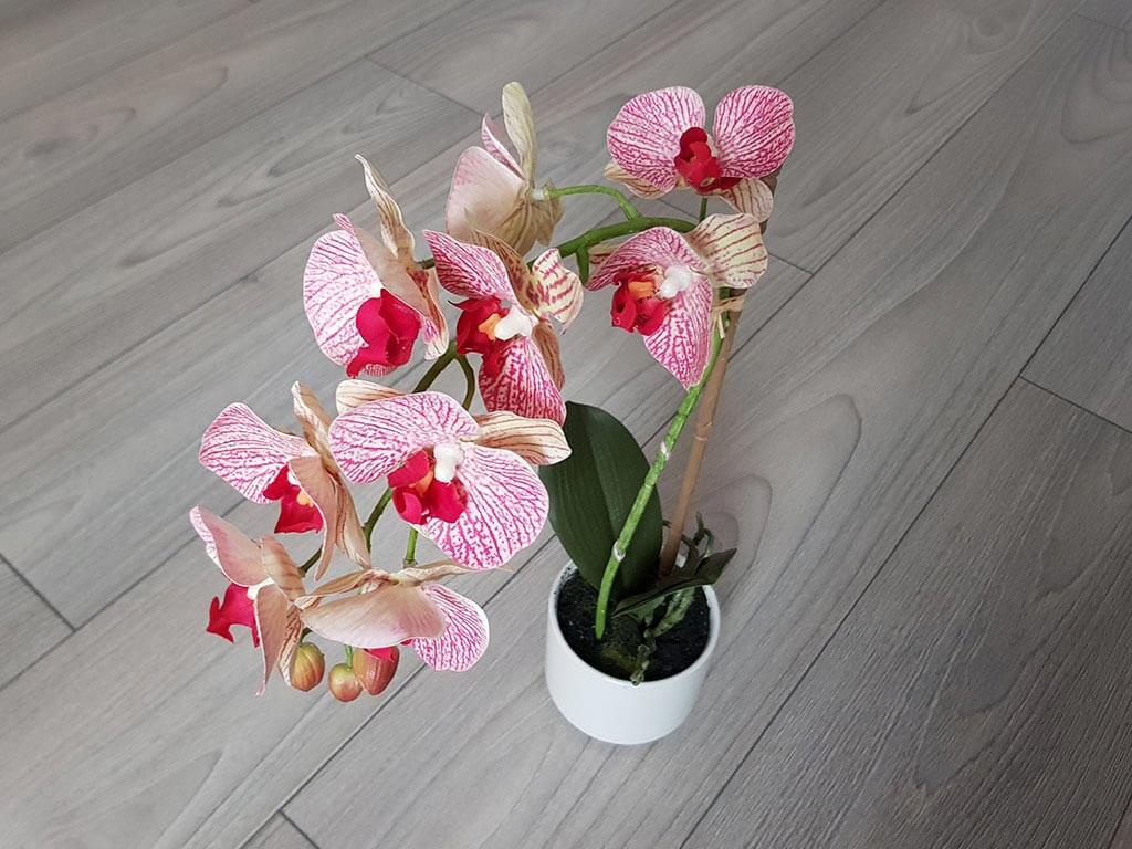 Flori artificiale, Folina, aranjament orhidee galbenă Olivia, 45 cm ...