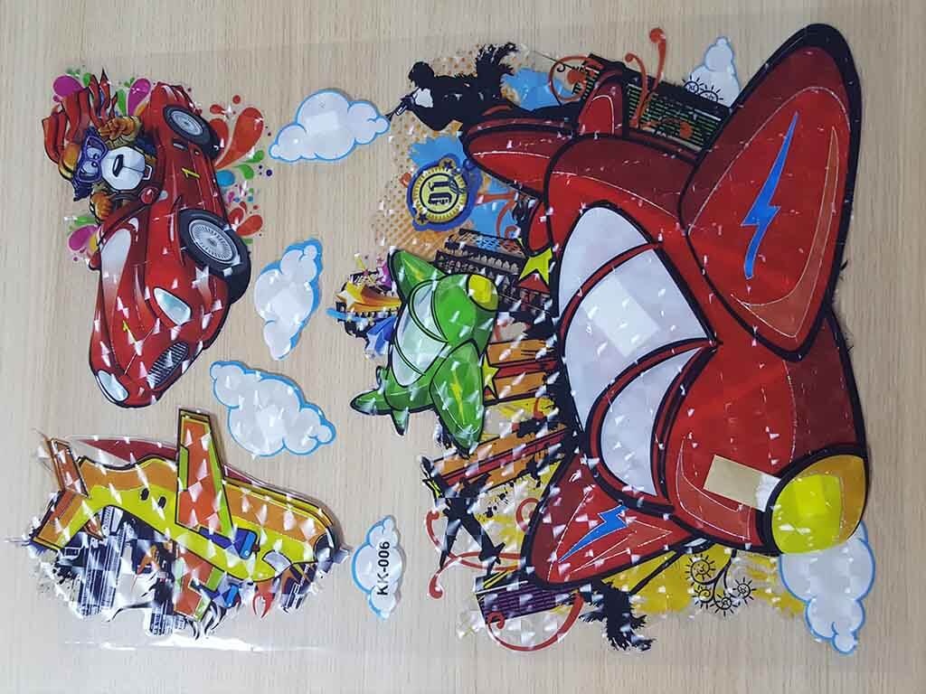 Sticker 3D Avioane, stickere copii pentru perete, sticker perete, Folina