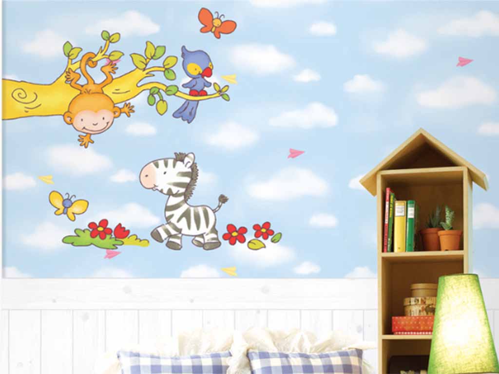 Sticker copii, sticker decorativ, cu animale, colorate, Magic Fix