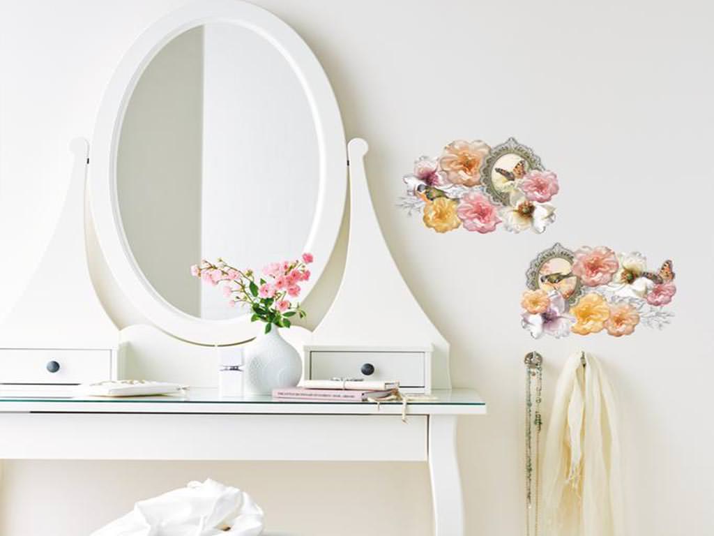 Sticker decorativ Romantic Flowers, cu flori colorate, brand D-C-Fix.