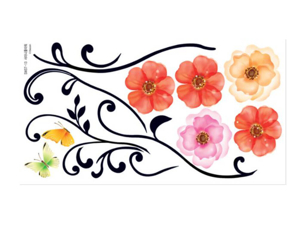 Sticker perete decorativ flori Clara, Brand Folina, comanda online