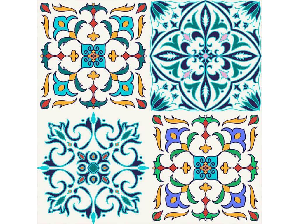 Stickere faianţă cu imprimeu colorat Lariss, Faianta decorativa, Folina