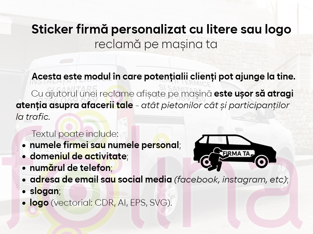 Sticker firma personalizat cu litere sau logo, reclama pe masina ta - 3 ...
