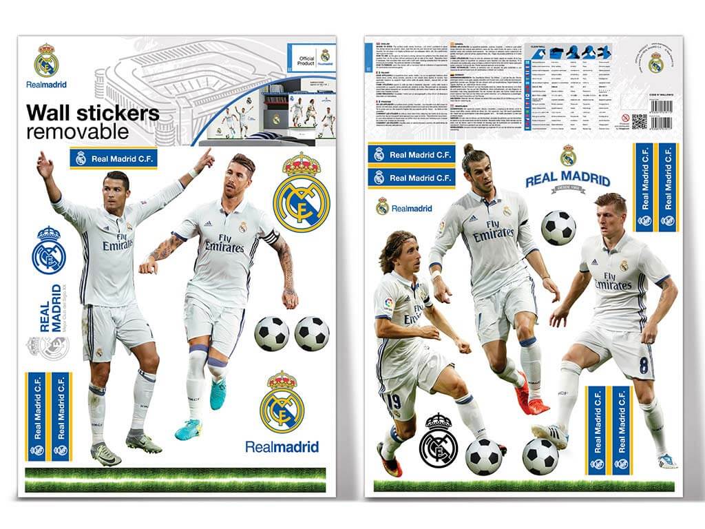 Sticker fotbalişti Real Madrid Top 5, sticker licențiat, pentru copii.