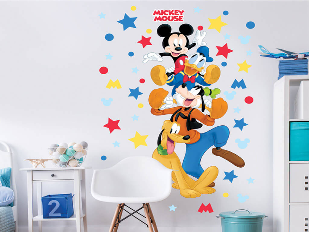 Mega Sticker Mickey Mouse, Walltastic, multicolor, 120 cm