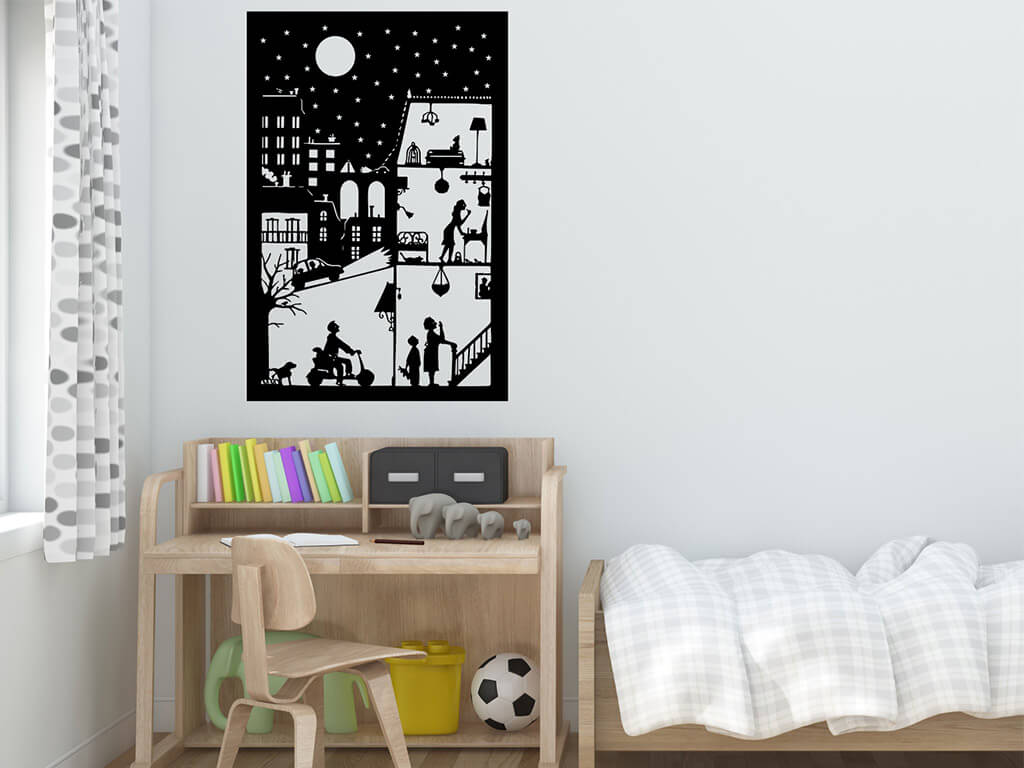 Tablou modern Night, Folina, decorațiune din plexiglass, dimensiune ...