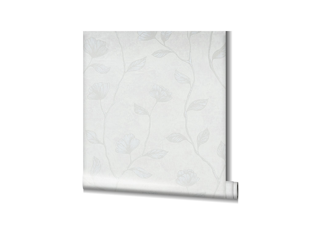 Tapet alb cu flori mari sidefate, Marburg Up to date 34803, vli
