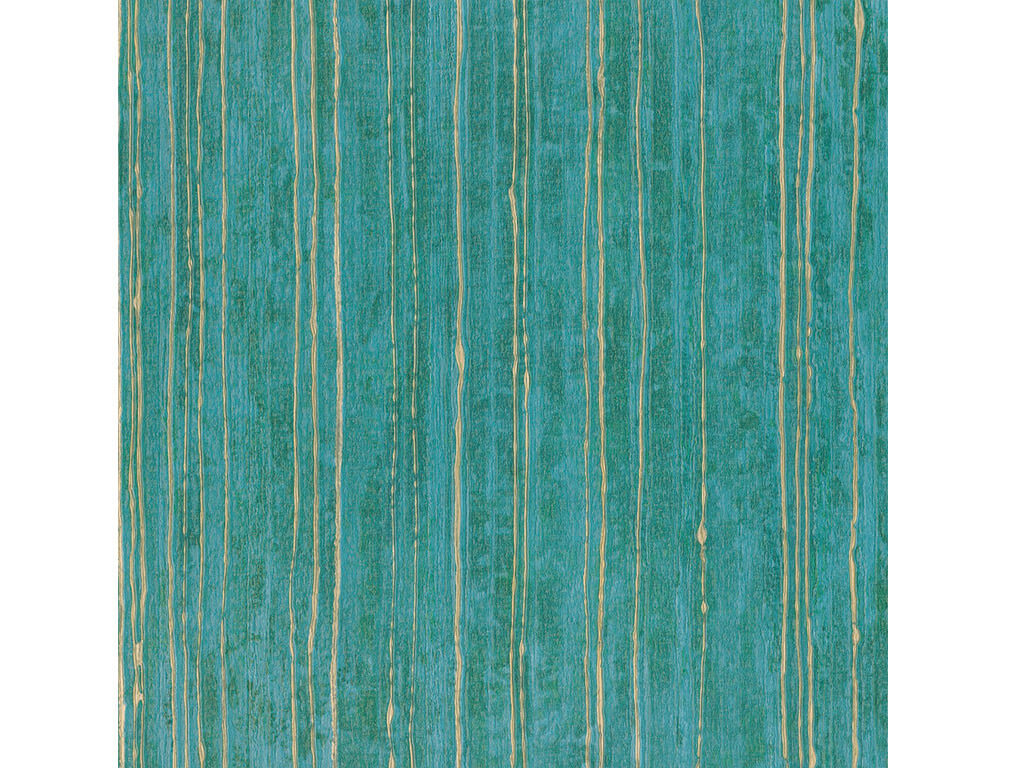 Tapet modern verde turcoaz cu dungi aurii, Aurum 57703