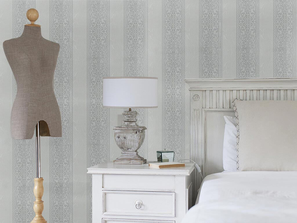 Tapet PVC autoadeziv dungi gri elegante, brand Folina